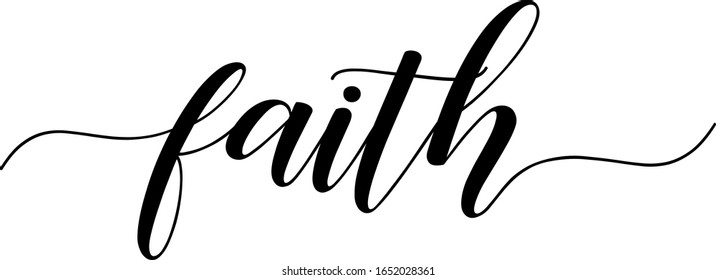 Faith Text Vector Written Elegant Retro Stock Vector (Royalty Free ...
