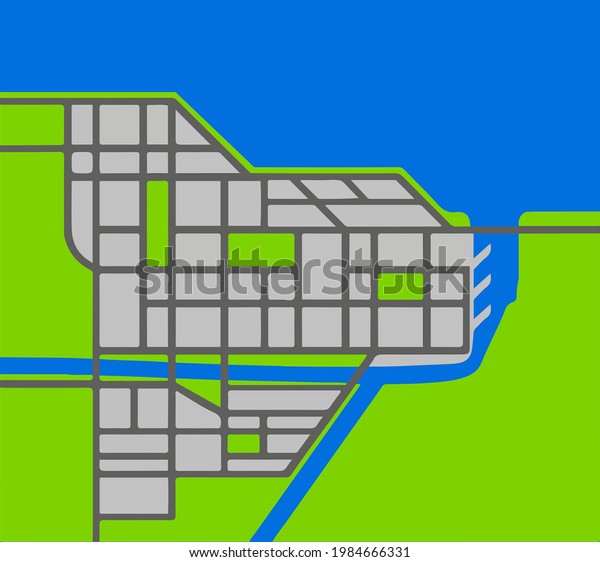 Fake City Map Illustration City Planning Stock Vector (Royalty Free ...