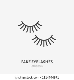 Fake Eyelashes Flat Line Icon Beauty Stock Vector (Royalty Free ...