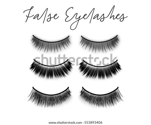 Fake Eyelashes Set Vector Illustration Womans Stock Vector (Royalty ...
