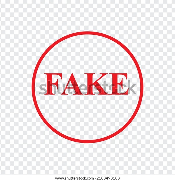 Das Fake-Symbol ist rot auf transparentem: Stock-Vektorgrafik ...
