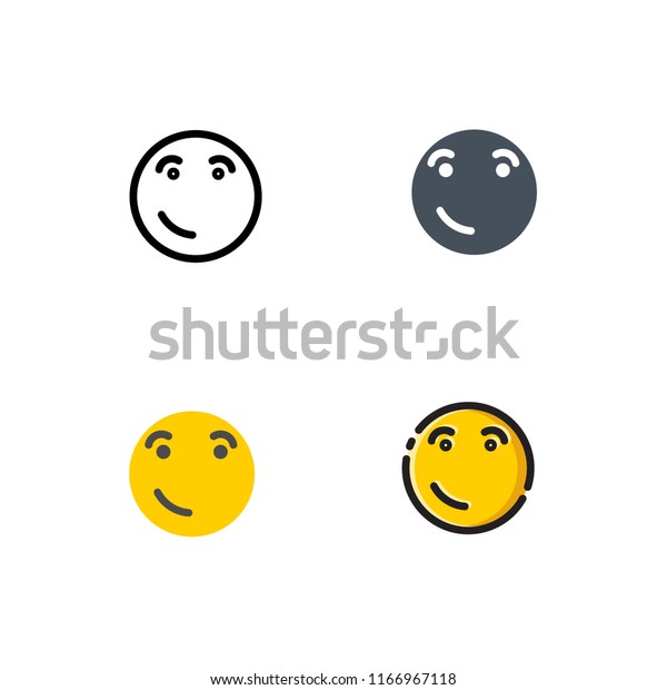 Fake Smile Emoji Vector Four Different Stock Vector (Royalty Free ...