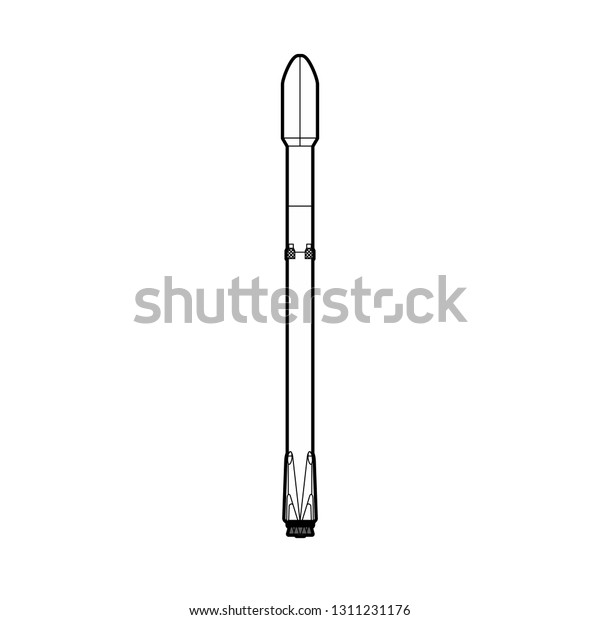 Falcon 9 Spacex Isolated Shipped By Stock Vector (Royalty Free) 1311231176