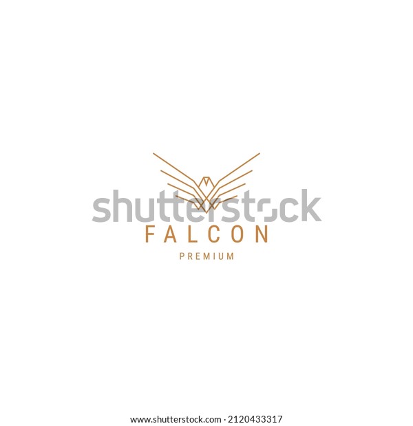Falcon Line Logo Design Template Stock Vector (Royalty Free) 2120433317 ...