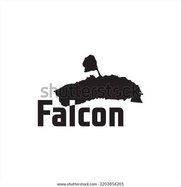 Falcon Map Black Lettering Design On Stock Vector (Royalty Free ...