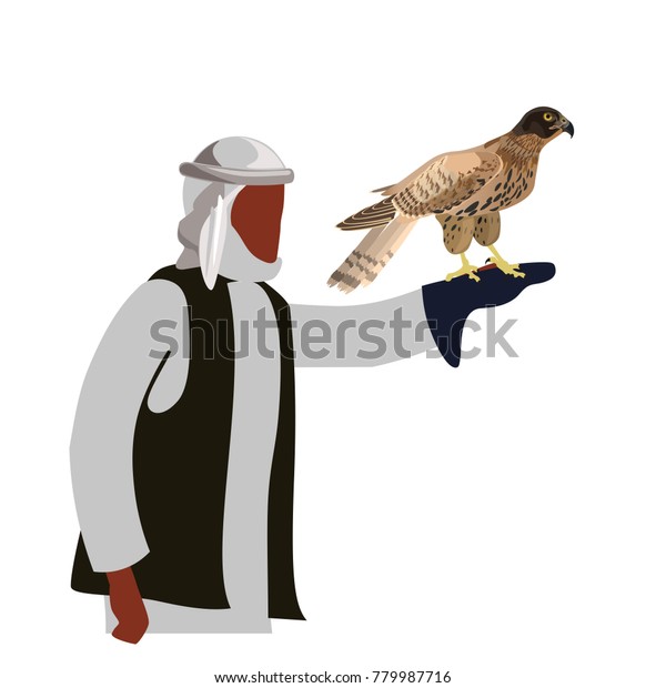 Falconer His Falcon Vector Illustration Isolated: เวกเตอร์สต็อก (ปลอด ...