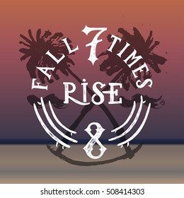 Fall 7 Times Rise 8 Crossed Stock Vector (Royalty Free) 508414303 ...