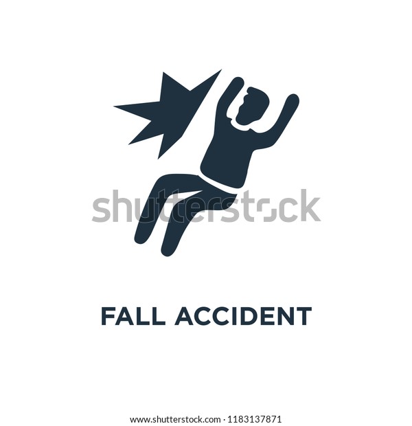 Fall Accident Icon Black Filled Vector Stock Vector (Royalty Free ...