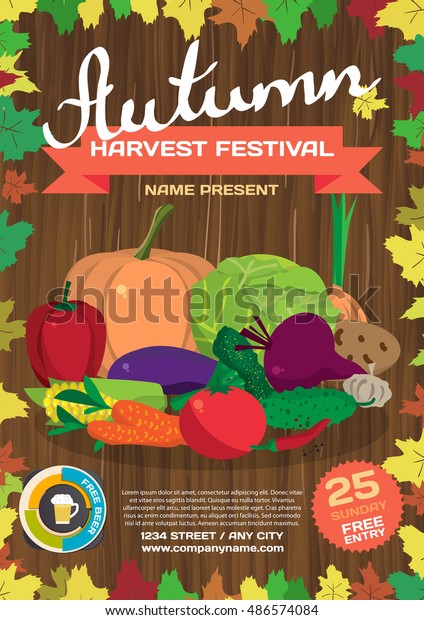 Fall Harvest Fair Template Poster Autumn Stock Vector (Royalty Free ...