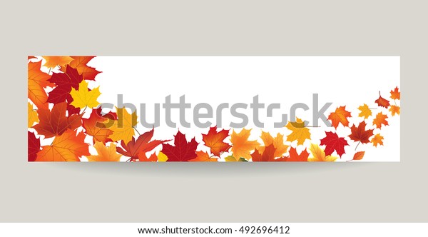 Fall Leaf Nature Banner Autumn Leaves Stock Vector (Royalty Free ...