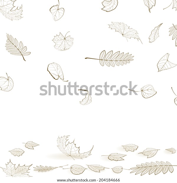 Fall Leaf Skeletons Autumn Design Template Stock Vector (Royalty Free ...