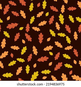 Fall Leaves Seamless Pattern Autumn Vector Stock Vector (Royalty Free ...