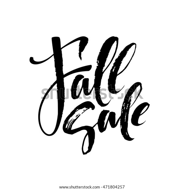 Fall Modern Calligraphy Card Hand Drawn Stock Vector (Royalty Free ...