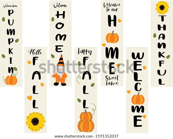 Fall Porch Sign Board Vector Stock Vector (Royalty Free) 2191352037 ...