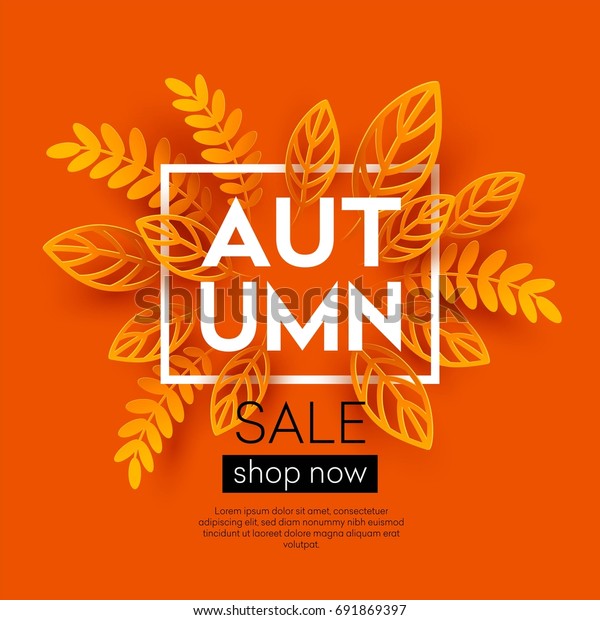 Fall Sale Background Design Colorful Paper Stock Vector (Royalty Free ...