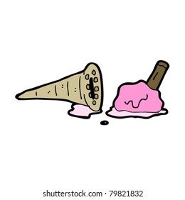 Dropped Melting Ice Cream Cartoon Stock Illustration 136685549 ...