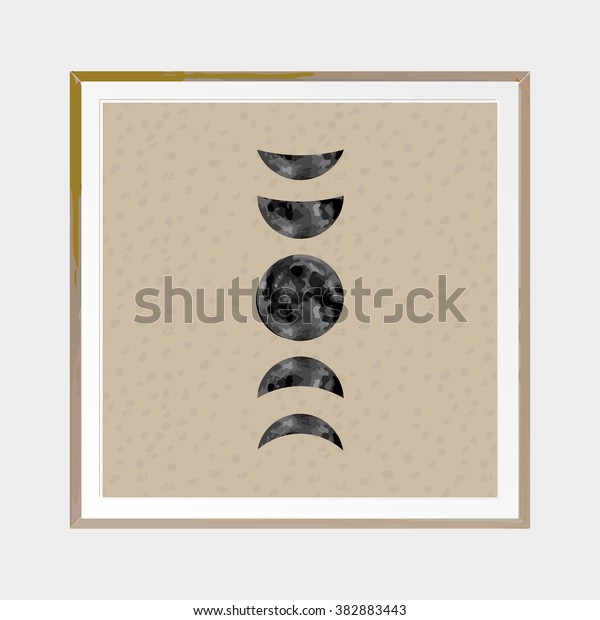 Fallen Moon Abstract Poster Wooden Square Stock Vector (Royalty Free ...