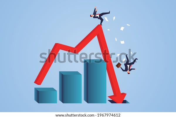 Falling Business Chart Failed Business Businessman Stock Vector ...