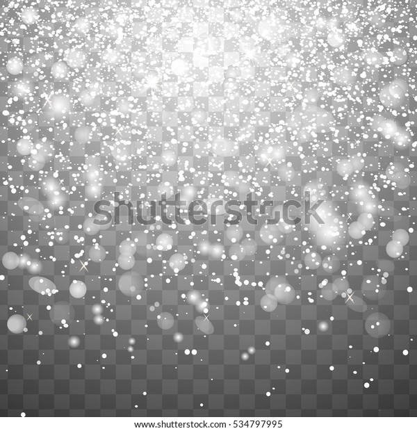 Falling Christmas Shining Transparent Beautiful Snow Stock Vector ...