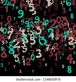 Falling Color Numbers On Black Background Stock Vector (Royalty Free ...
