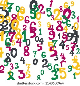 Falling Color Numbers On White Background Stock Vector (Royalty Free ...