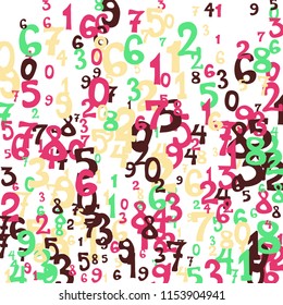 Falling Color Numbers On White Background Stock Vector (Royalty Free ...
