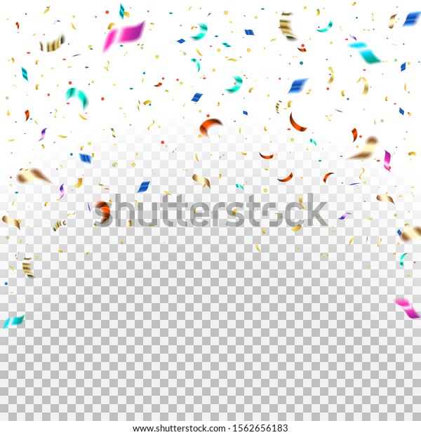 Falling Colored Confetti Sparkling Gold Sparkles Stock Vector (Royalty ...