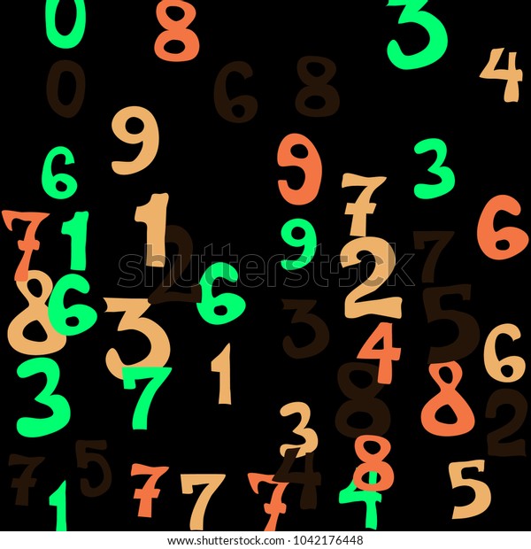 Falling Colorful Numbers On Black Background Stock Vector (Royalty Free ...