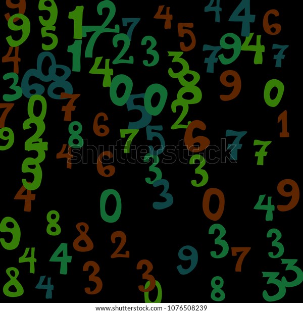 Falling Colorful Numbers On Black Background Stock Vector (Royalty Free ...