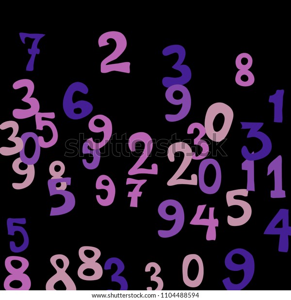 Falling Colorful Numbers On Black Background Stock Vector (Royalty Free ...