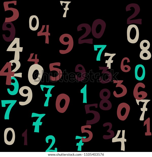 Falling Colorful Numbers On Black Background Stock Vector (Royalty Free ...