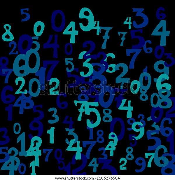 Falling Colorful Numbers On Black Background: เวกเตอร์สต็อก (ปลอดค่า ...