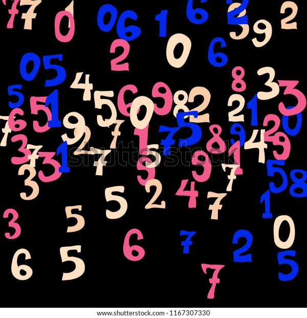 Falling Colorful Numbers On Black Background Stock Vector (Royalty Free ...
