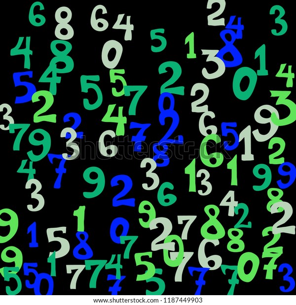 Falling Colorful Numbers On Black Background Stock Vector (Royalty Free ...
