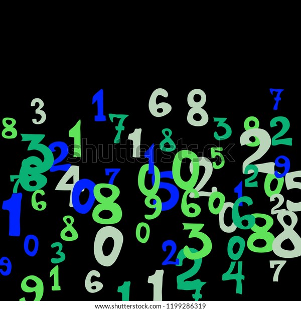 Falling Colorful Numbers On Black Background Stock Vector (Royalty Free ...