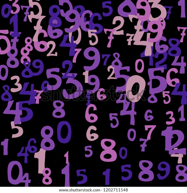 Falling Colorful Numbers On Black Background Stock Vector (Royalty Free ...
