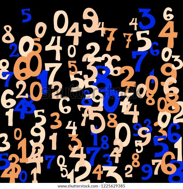 Falling Colorful Numbers On Black Background Stock Vector (Royalty Free ...
