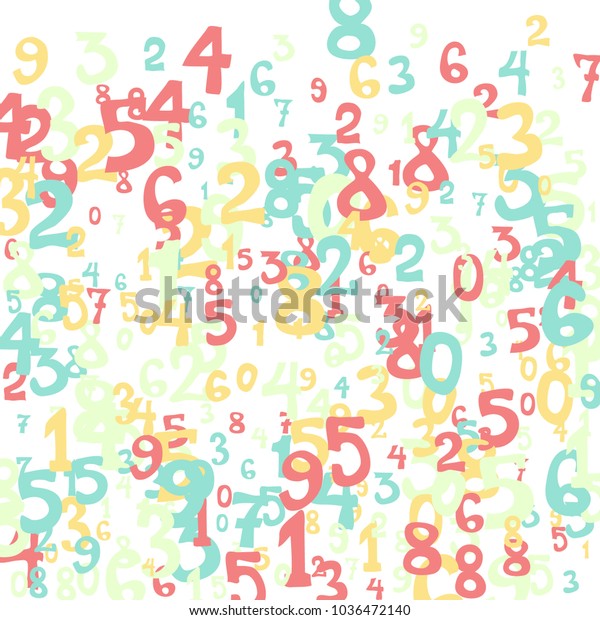 Falling Colorful Numbers On White Background Stock Vector (Royalty Free ...