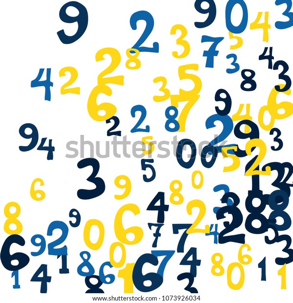 Falling Colorful Numbers On White Background Stock Vector (Royalty Free ...