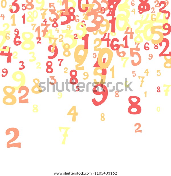 Falling Colorful Numbers On White Background Stock Vector (Royalty Free ...