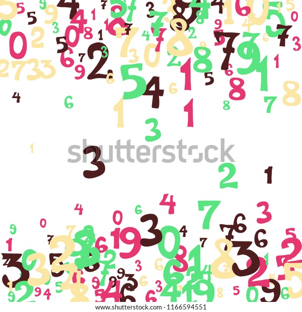 Falling Colorful Numbers On White Background Stock Vector (Royalty Free ...