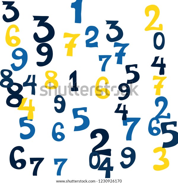 Falling Colorful Numbers On White Background Stock Vector (Royalty Free ...
