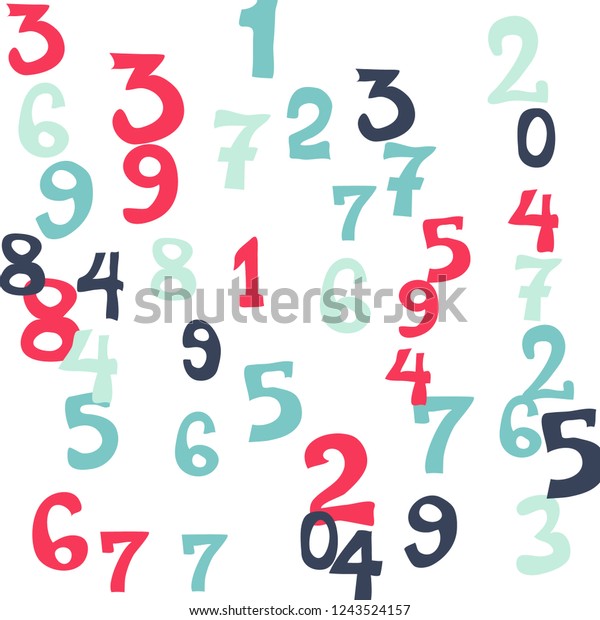 Falling Colorful Numbers On White Background Stock Vector (Royalty Free ...