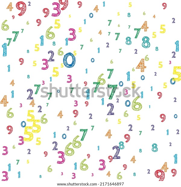 Falling Colorful Orderly Numbers Math Study Stock Vector (Royalty Free ...