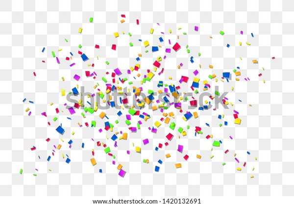 Falling Confetti Isolated White Transparent Background Stock Vector ...