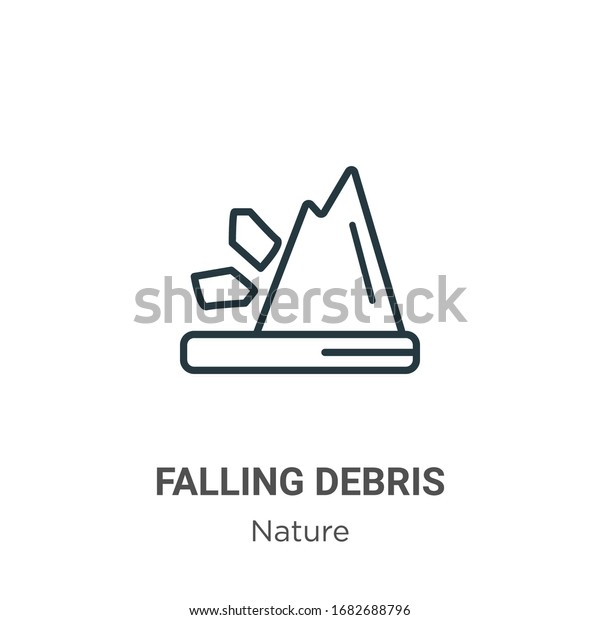 Falling Debris Outline Vector Icon Thin Stock Vector (Royalty Free ...