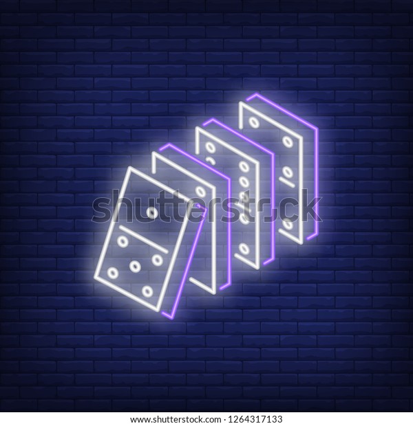 Falling Domino Effect Neon Sign Board Stock Vector (Royalty Free ...