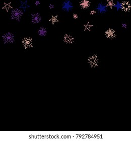 Falling Doodle Stars Simple Black Background Stock Vector (Royalty Free ...