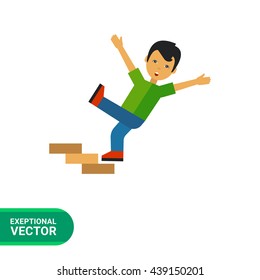 450 Man falling down stairs Stock Illustrations, Images & Vectors ...