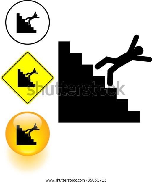 Falling Down Stairs Symbol Stock Vector (Royalty Free) 86051713